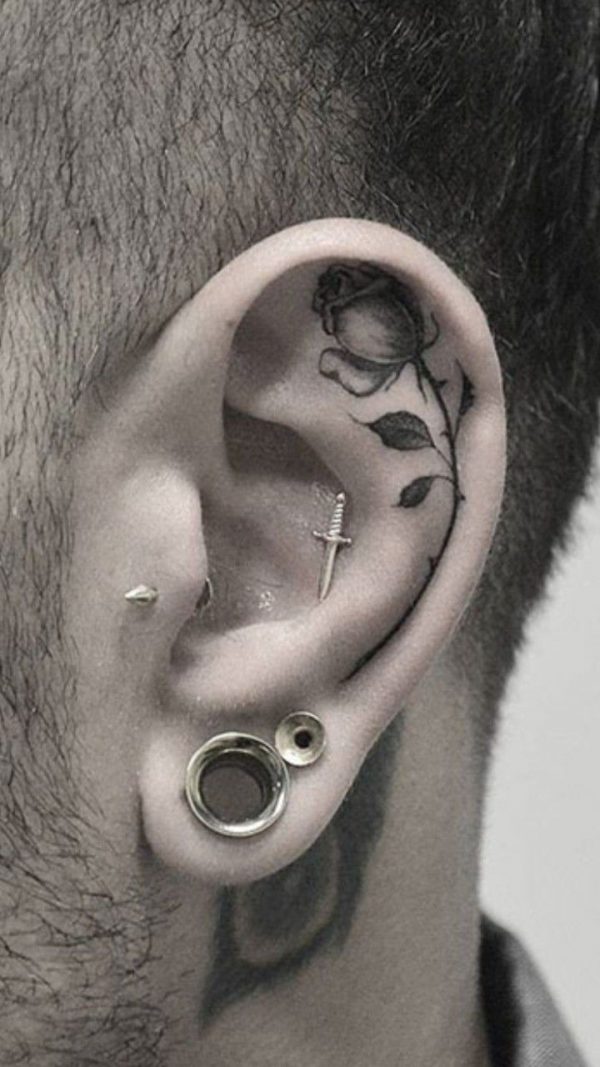 Tatouage oreille - Tattoo sur le lobe de l'oreille - Choisir - fusions