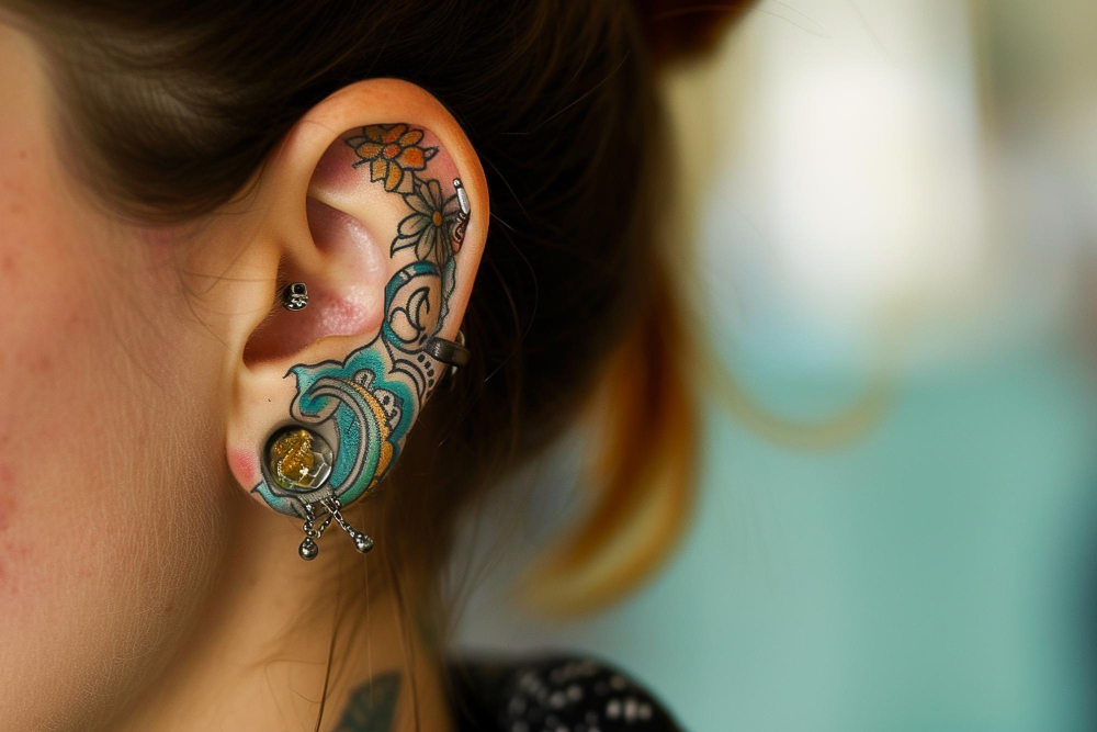 Tatouage oreille - Tattoo sur le lobe de l'oreille - Choisir - fusions