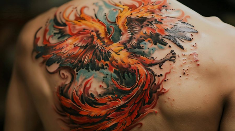 Tatouage Phoenix - créature légendaire - Mythes - légendes - phénix